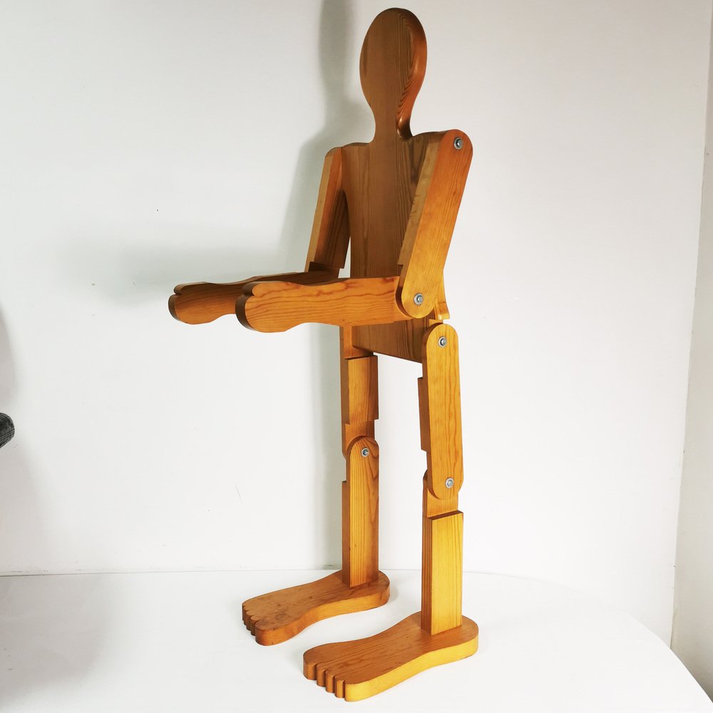 Modernist Wooden Figure Coat Rack, 1970s for sale at Pamono