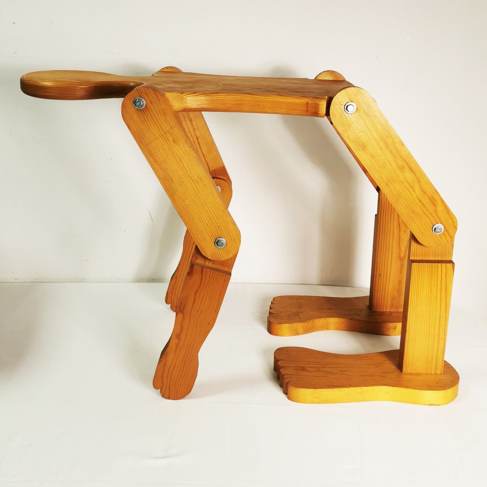 Modernist Wooden Figure Coat Rack, 1970s for sale at Pamono