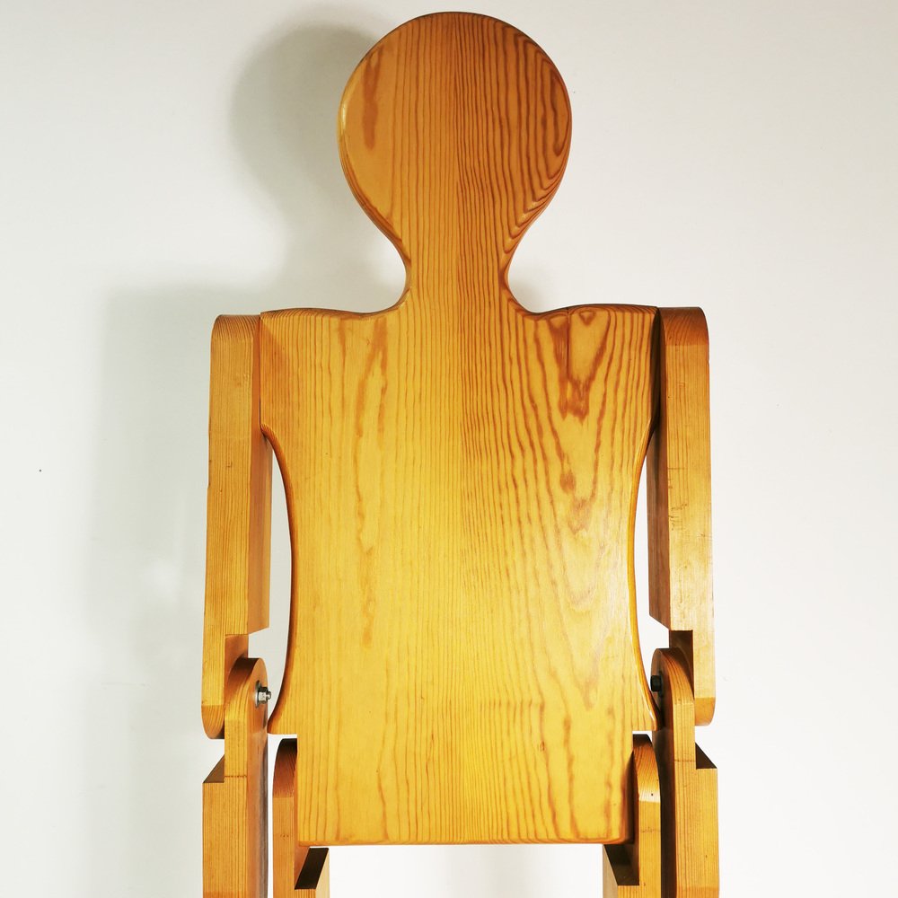 Modernist Wooden Figure Coat Rack, 1970s for sale at Pamono