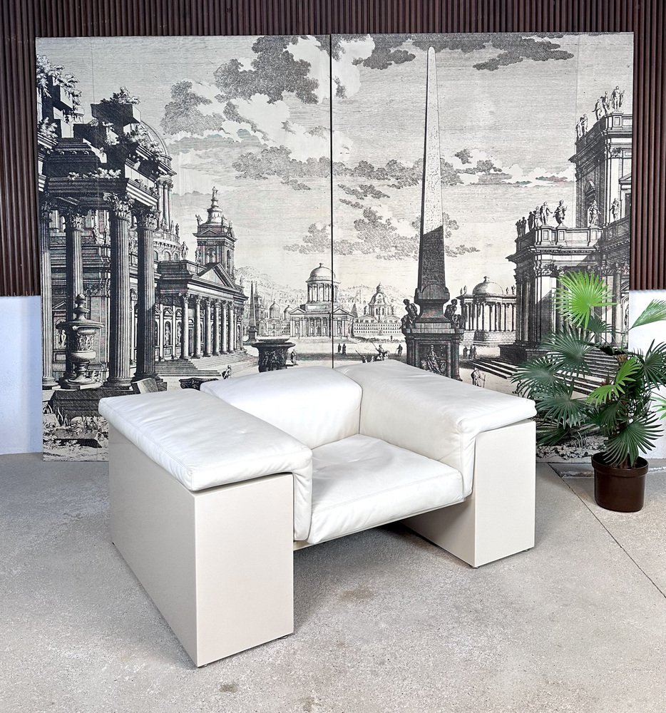 Early Edition Model Brigadier Cubist Leather Armchair by Cini Boeri for ...