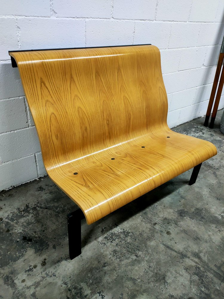 Vintage Wooden Steel Bench for sale at Pamono
