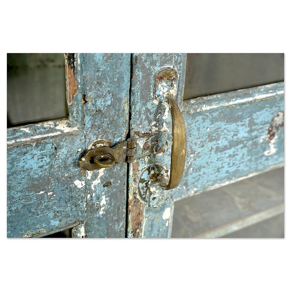 Wood Display Case with Green Patina for sale at Pamono