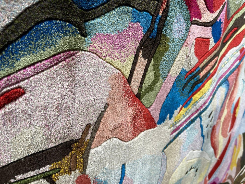 Large 20th Century Silk Woven Wall Rug after Kandinsky, 1975 for sale ...