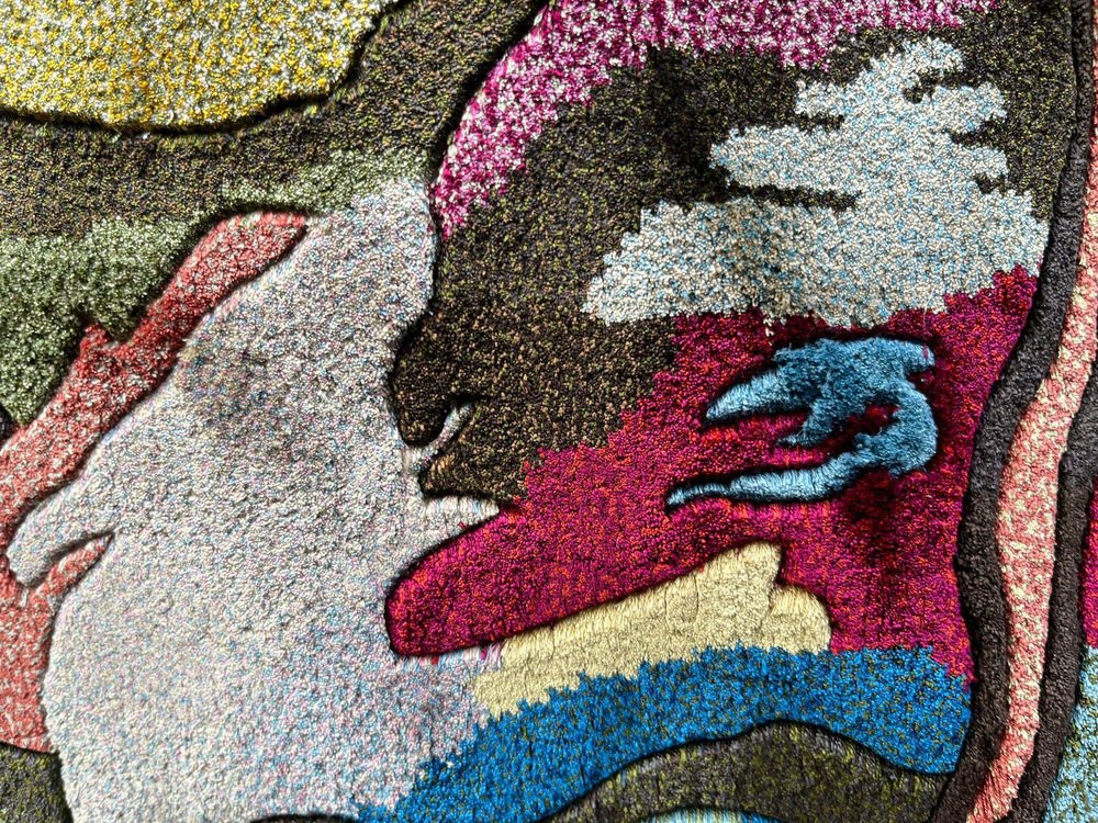 Large 20th Century Silk Woven Wall Rug after Kandinsky, 1975 for sale ...