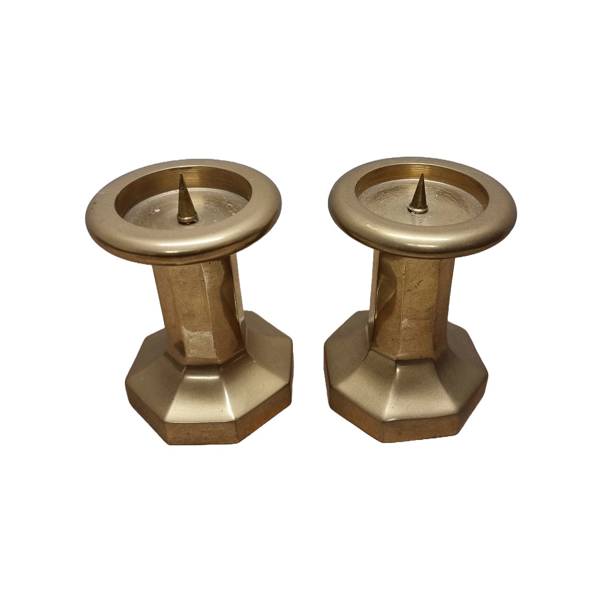 Brass Column Candlesticks, 1980s, Set of 2 for sale at Pamono