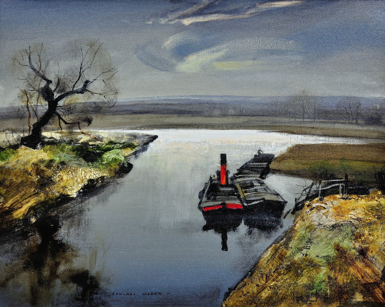 Rowland Hilder, River Bure, Norfolk, East Anglia, Oil Painting, 1950s ...