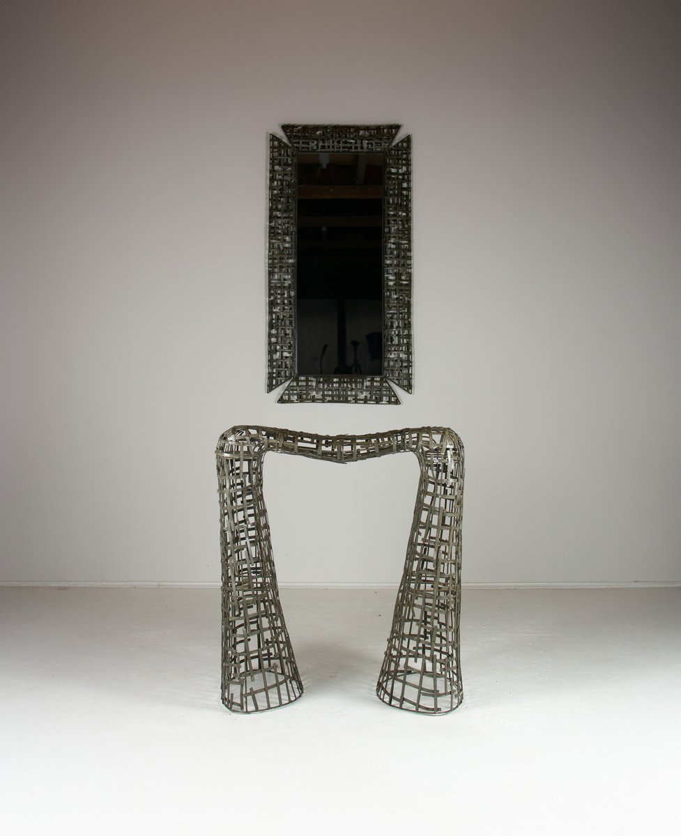 Brutalist Console Table and Mirror, Spain, 1970s, Set of 2 for sale at ...