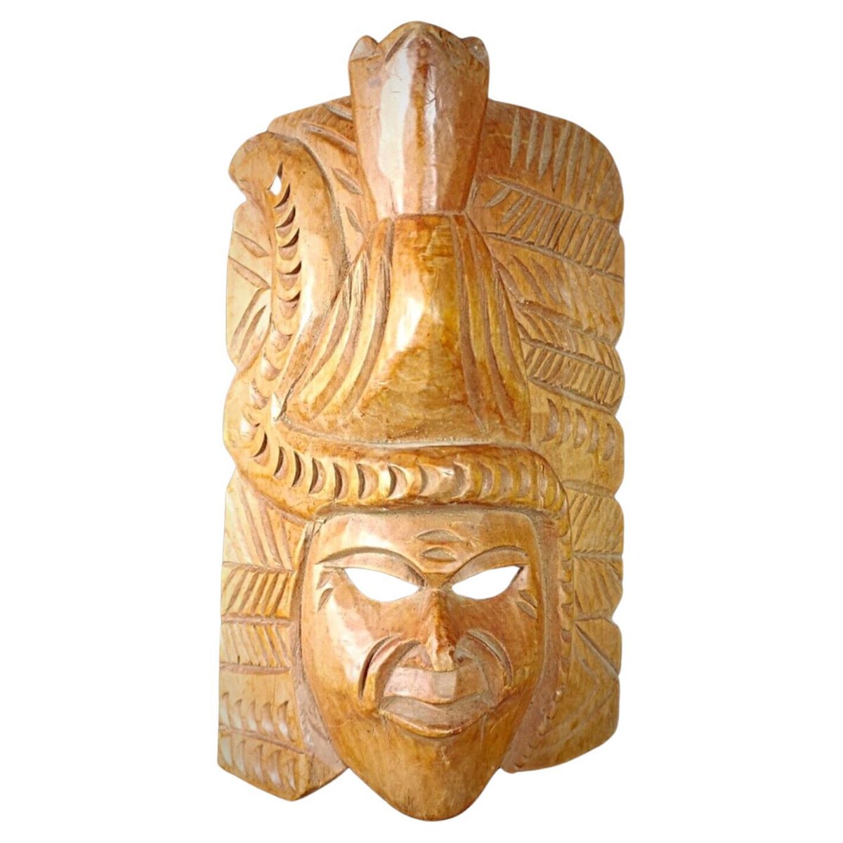Hand-Carved Maya Mask in Wood, 1960s for sale at Pamono