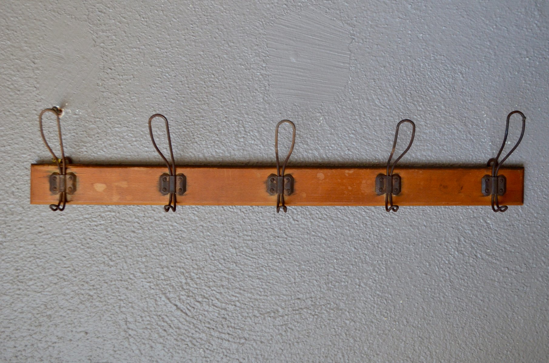 Vintage Bistro Wood and Metal Coat Rack, 1940s for sale at Pamono