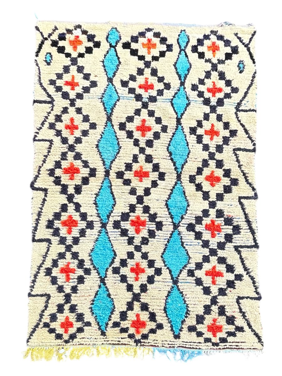 Vintage Azilal Moroccan Rug in Wool, 1990s for sale at Pamono