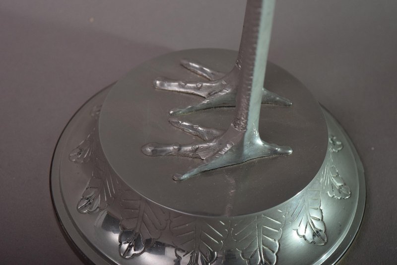 Vintage Chrome Crane Bird Sculpture, 1960s for sale at Pamono