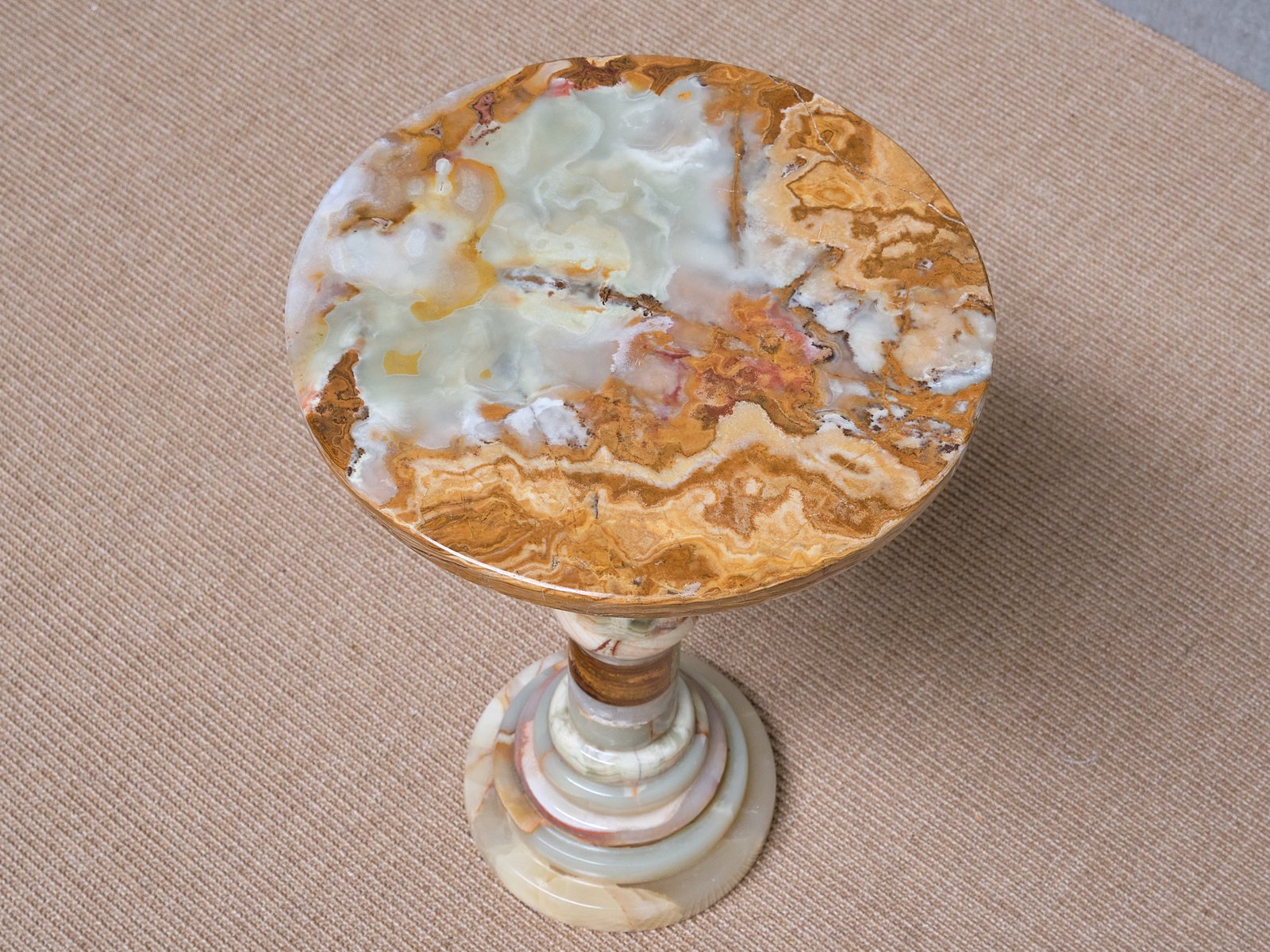 Circular Onyx Side Table with Pedestal Base, Italy, 1960s for sale at ...