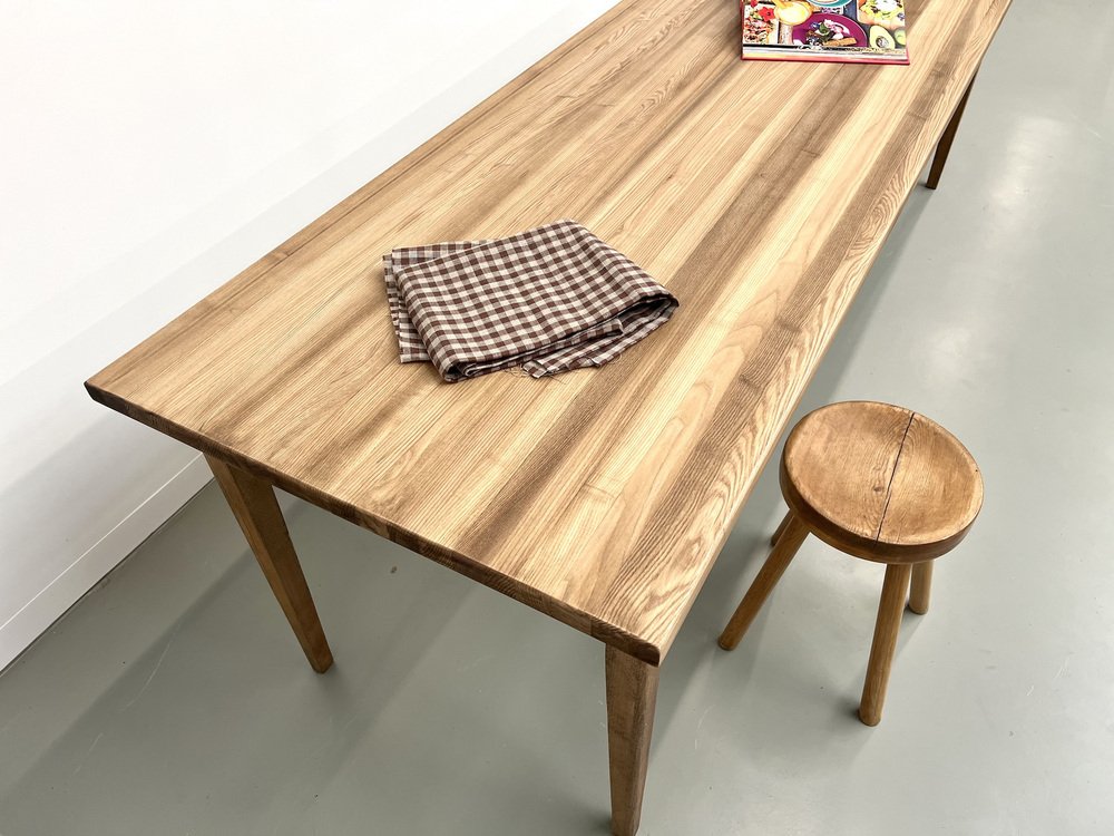 Ash Table with Spindle Legs in Beech and Ash, 1960s for sale at Pamono