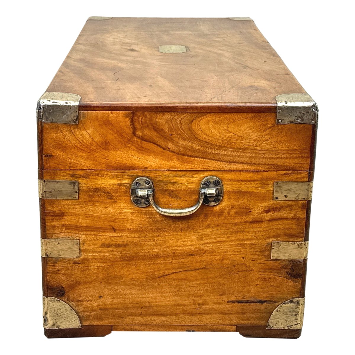 Small 19th Century Camphor Wood Campaign Trunk, 1860s for sale at Pamono