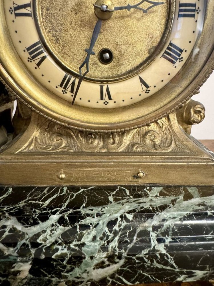Victorian Spelter Figure Mantle Clock, 1860s for sale at Pamono