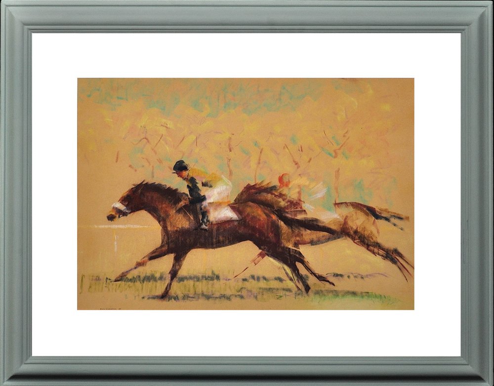 John Rattenbury Skeaping, Into the Final Furlong, 1965, Pastel Drawing ...