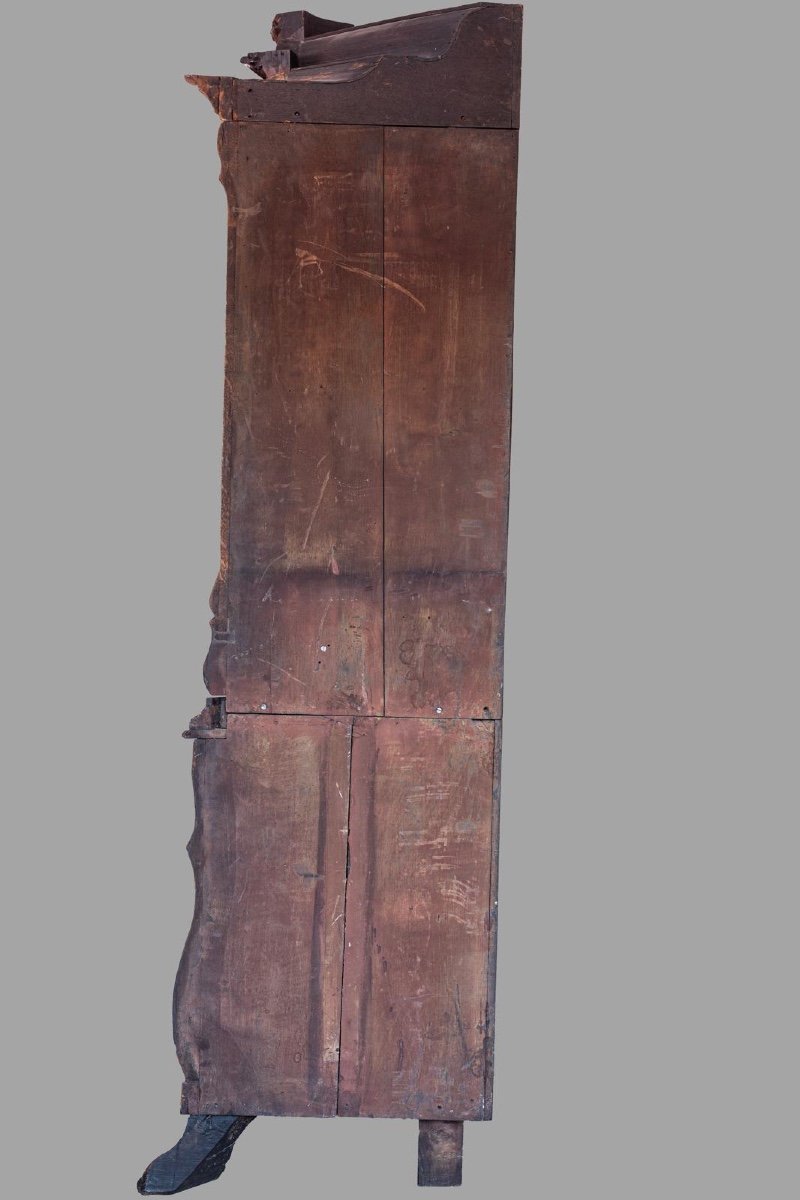 Dutch Corner Cabinet in Floral Marquetry, 18th Century for sale at Pamono