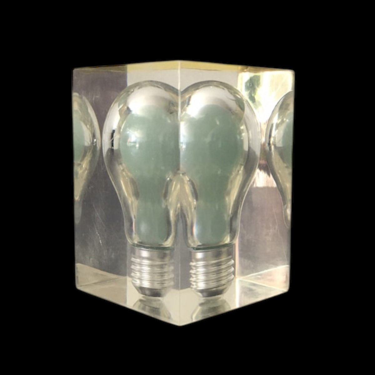 Floating Light Bulb in Acrylic Sculpture by Pierre Giraudon, 1970s for ...