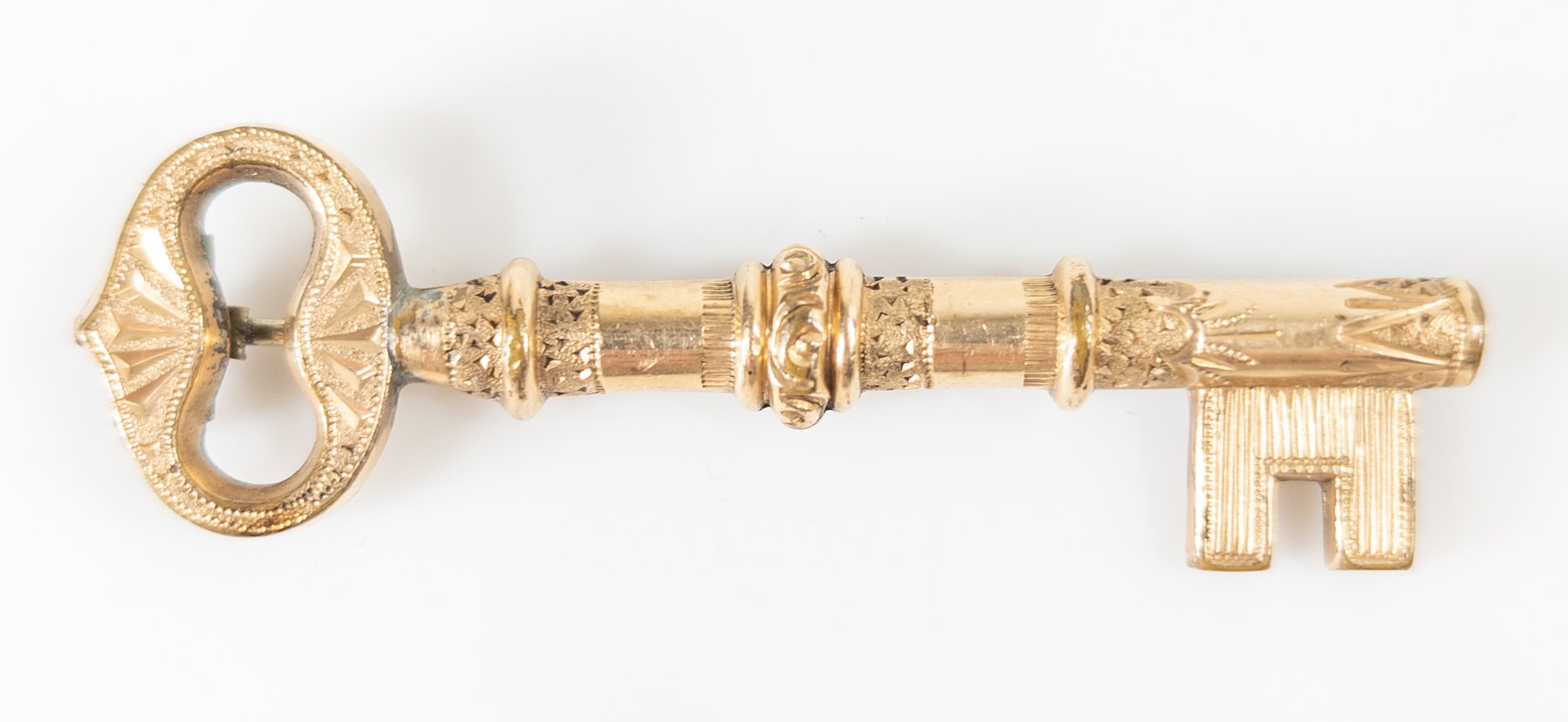 Antique Gold Filled Skeleton Key Brooch for sale at Pamono