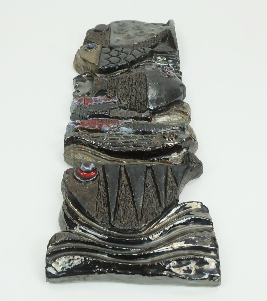 Large Wall Tile Ceramic Fish Relief by Elisabeth Vandeweghe for Atelier ...