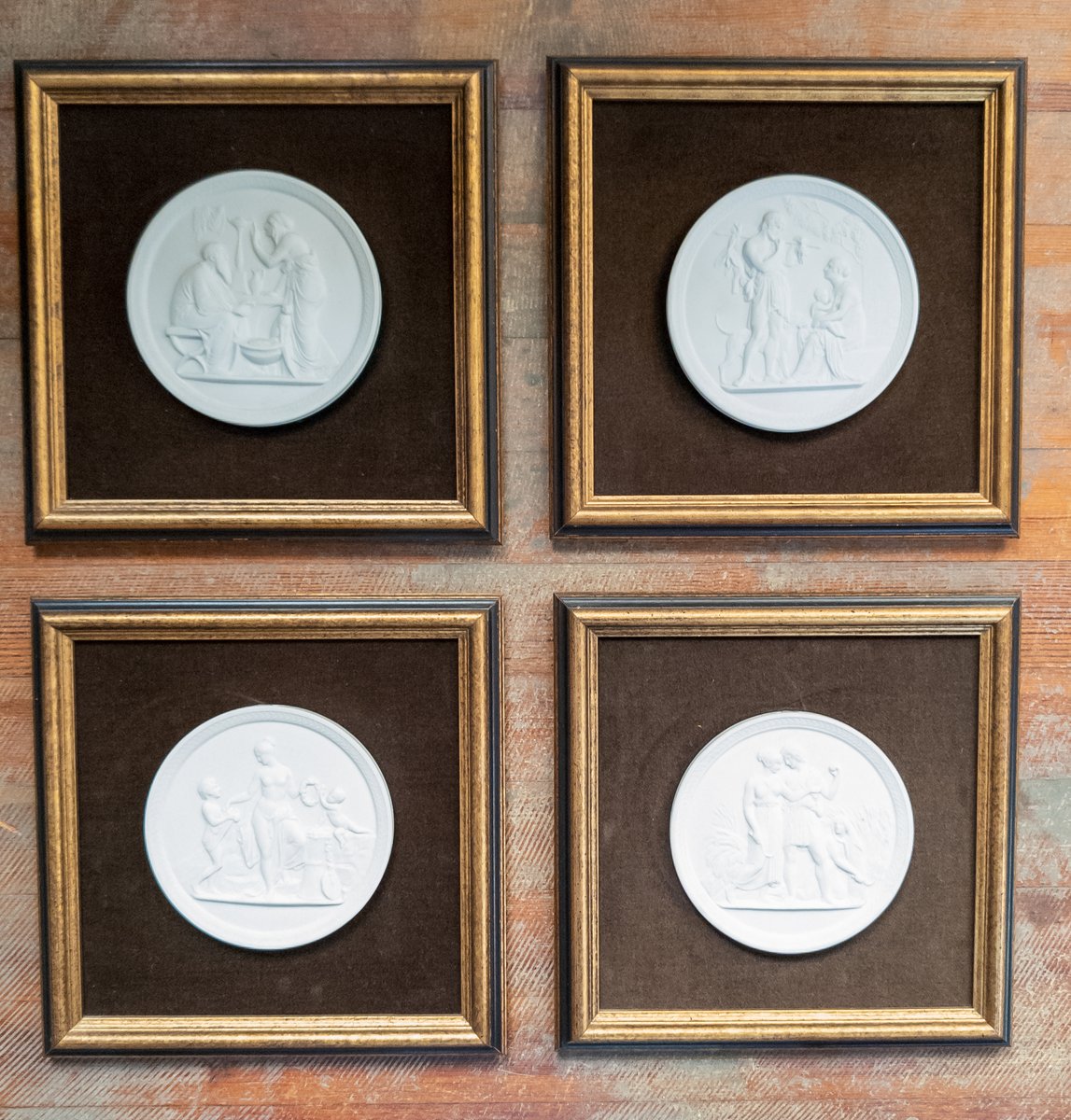 Neoclassical Bisque Intaglio Style Plaques from Royal Copenhagen, 1970s ...