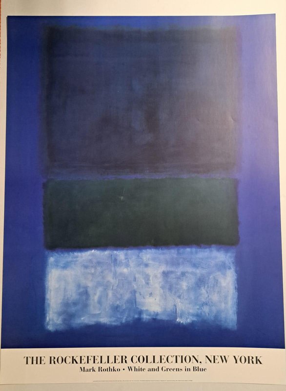 Mark Rothko, White and Greens in Blue, 1998, Poster for sale at Pamono