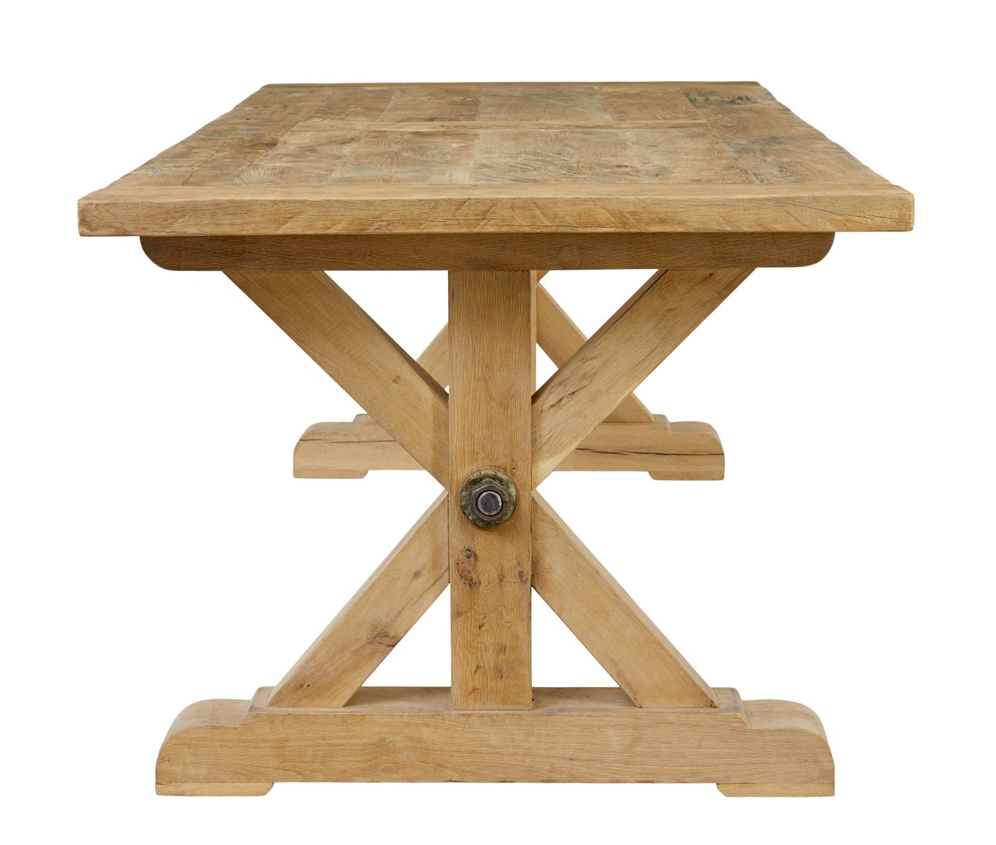Large Oak Frame Dining Table for sale at Pamono