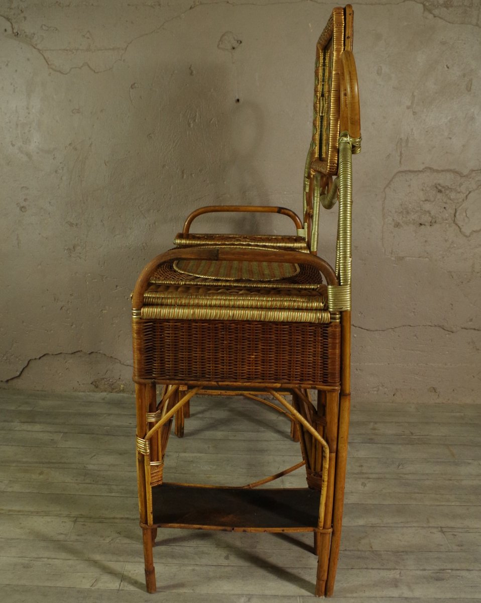 Art Deco Rattan Dressing Table, 1920s for sale at Pamono