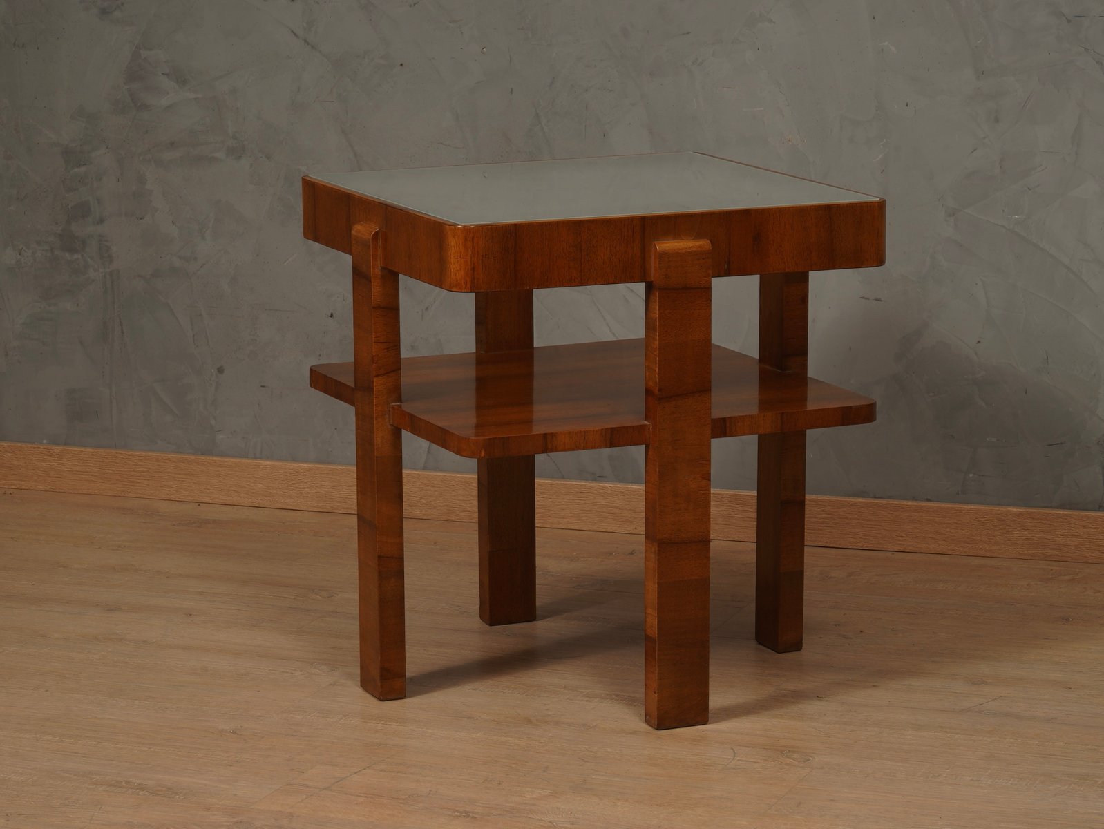 Mid-Century Modern Square Walnut Side Table, 1960s for sale at Pamono