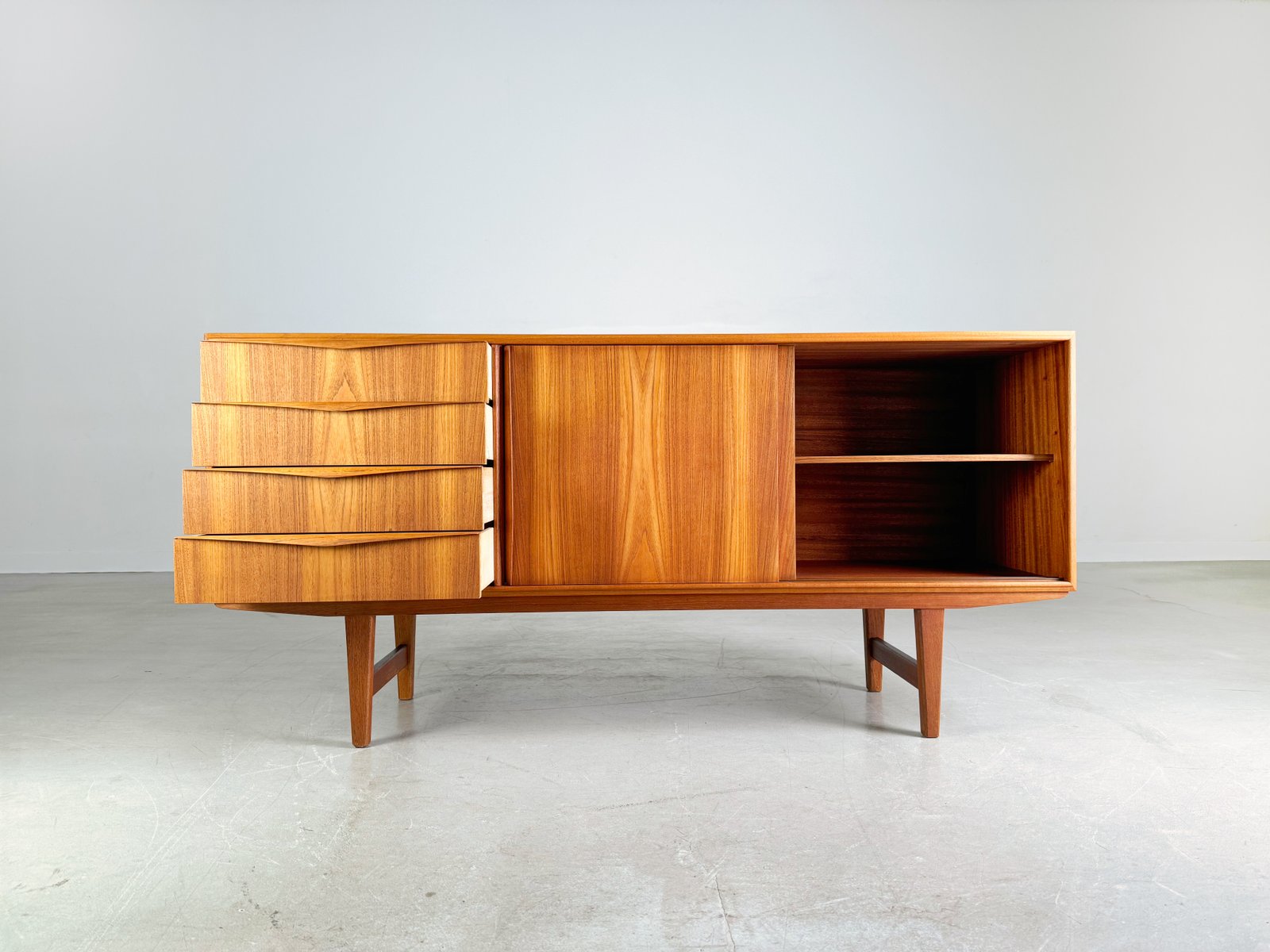 Mid-Century Sailing Sideboard Cabinet in Teak by Erling W. Bach for ...