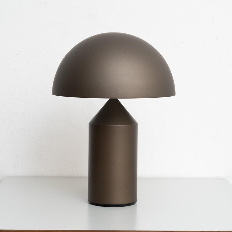 Atollo Medium Metal Satin Bronze Table Lamp attributed to Vico ...
