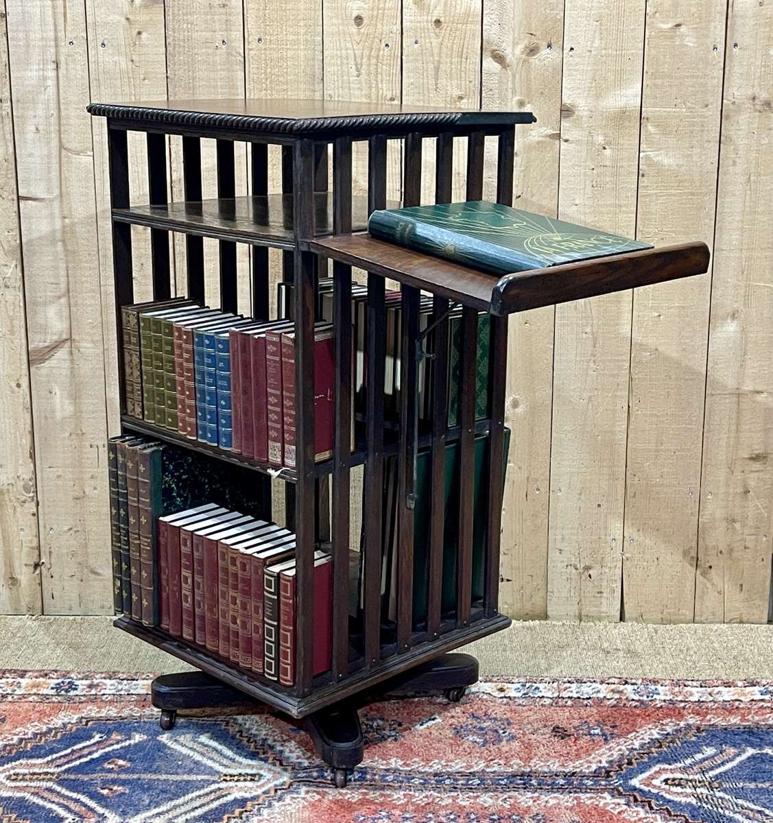 Early 20th Century Revolving Bookcase with Oak Lectern for sale at Pamono