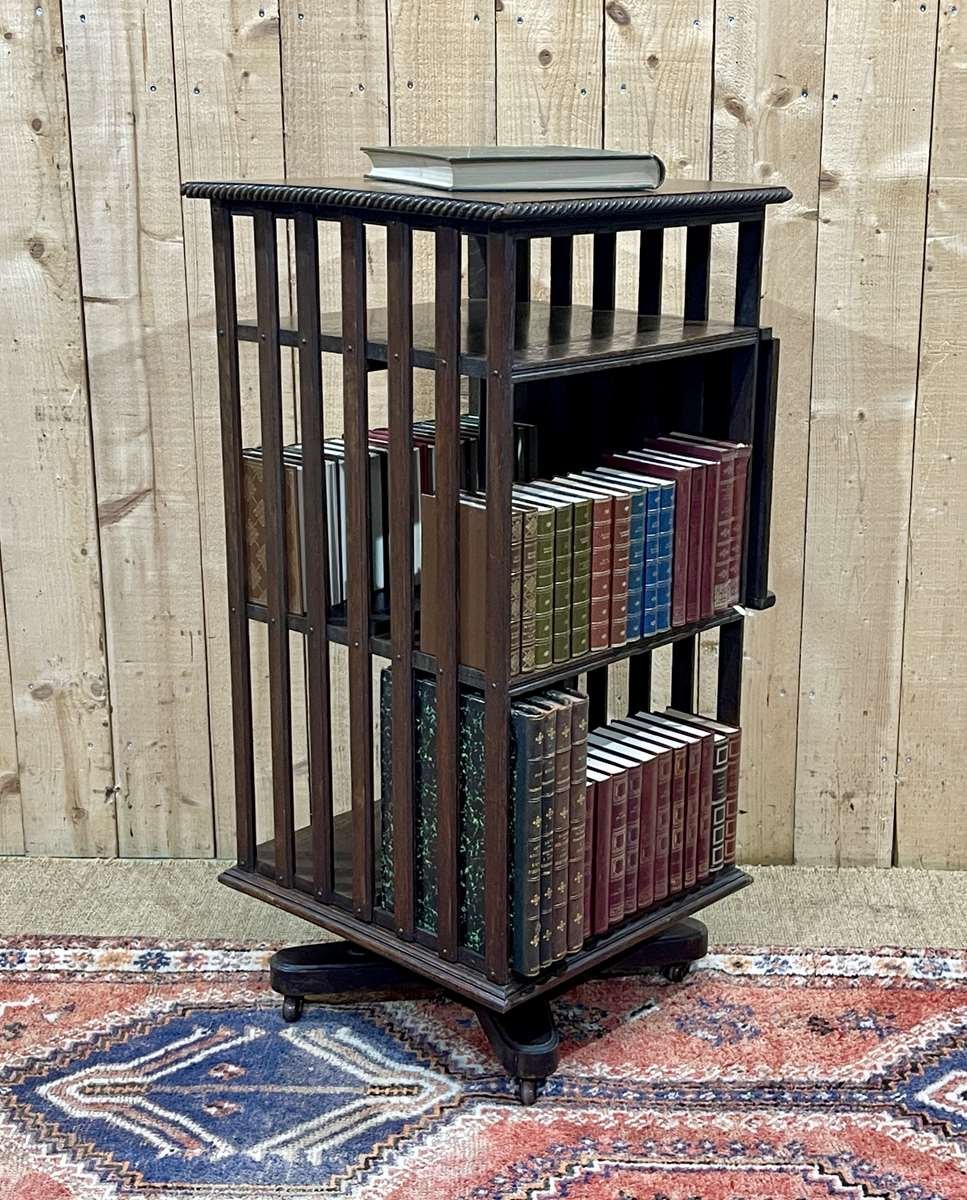 Early 20th Century Revolving Bookcase with Oak Lectern for sale at Pamono