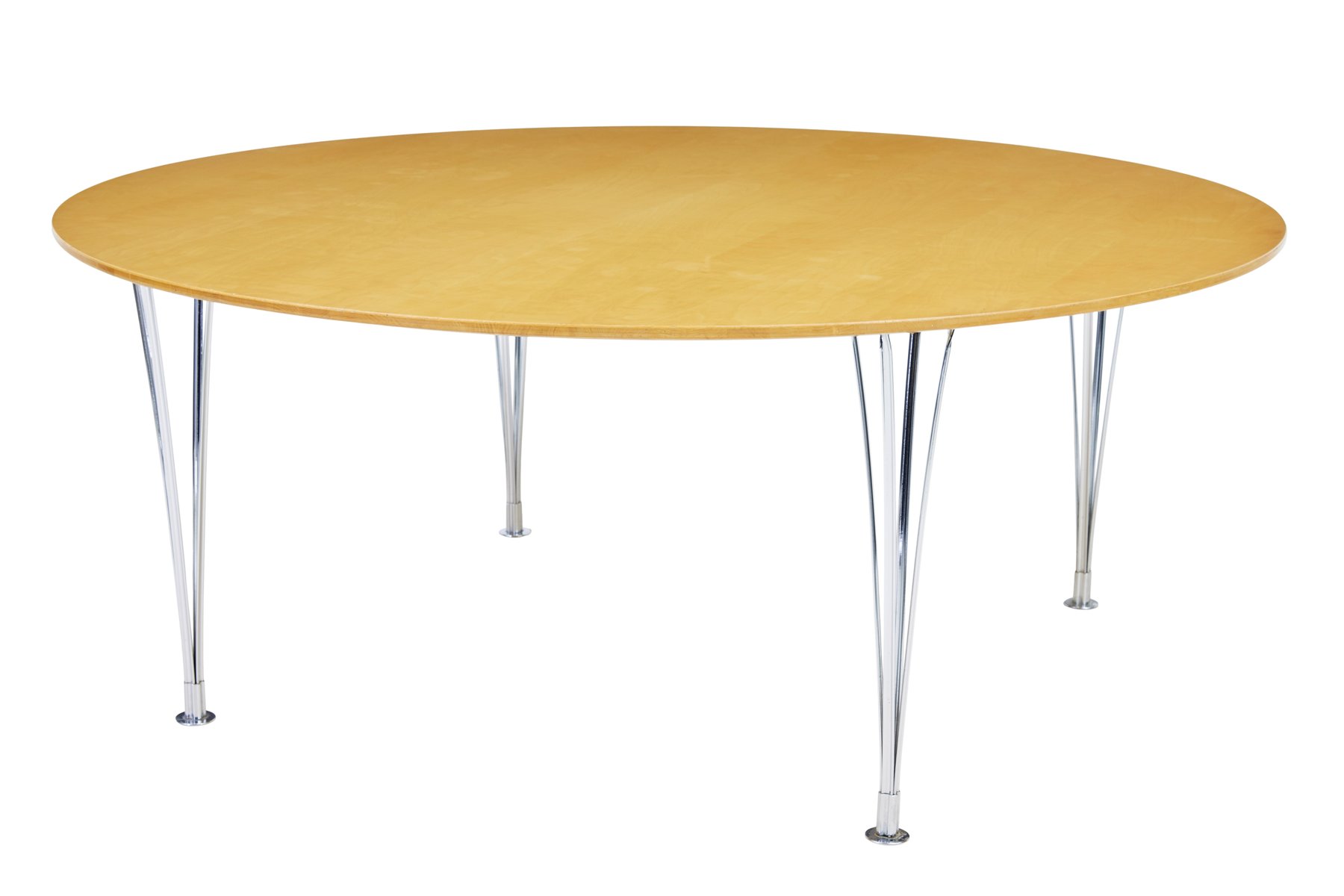 Large Scandinavian Round Birch Dining Table by Bruno Mathsson, 1980 for ...