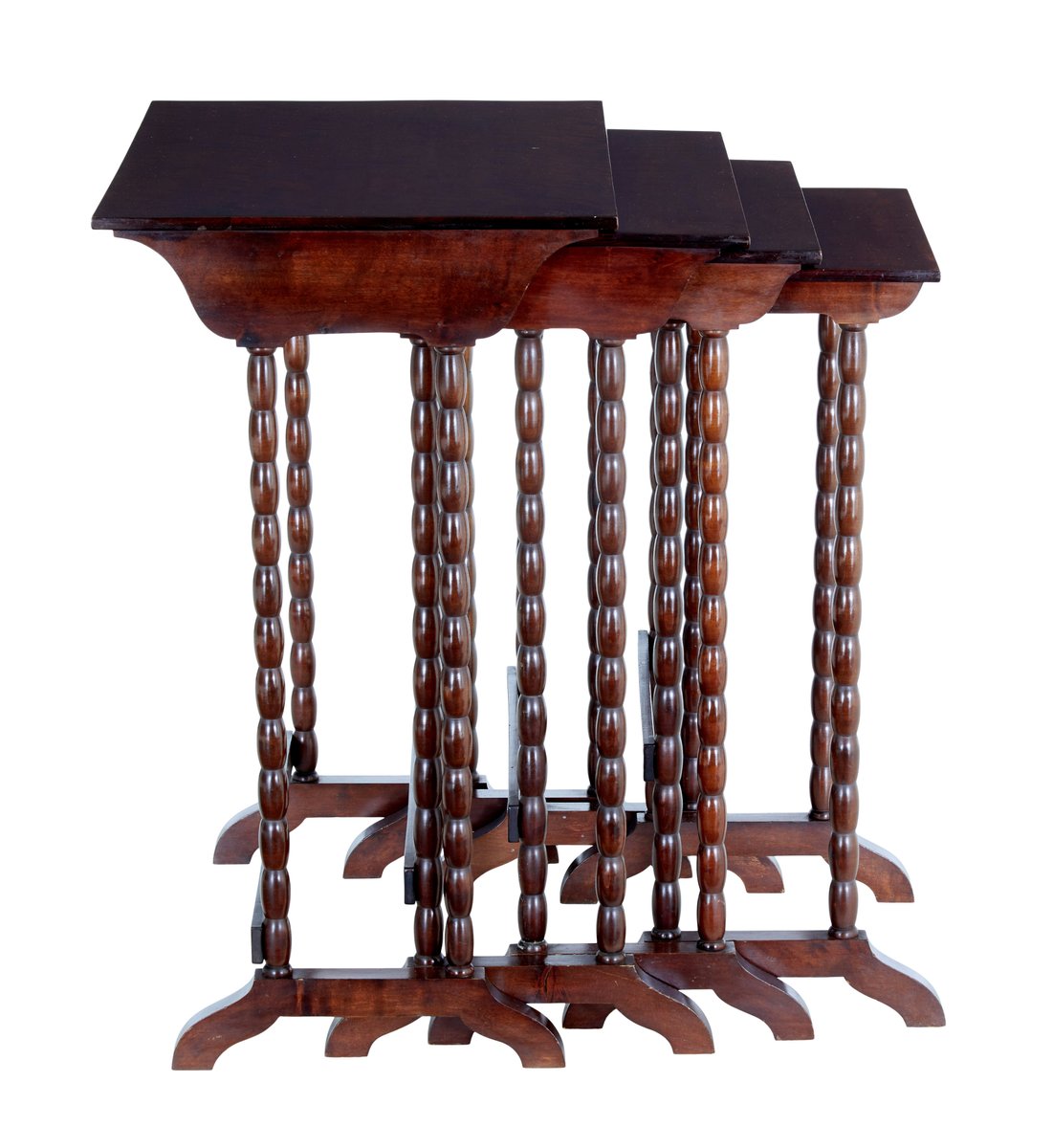 Mid-Century Birch Nesting Tables, 1960, Set of 4 for sale at Pamono