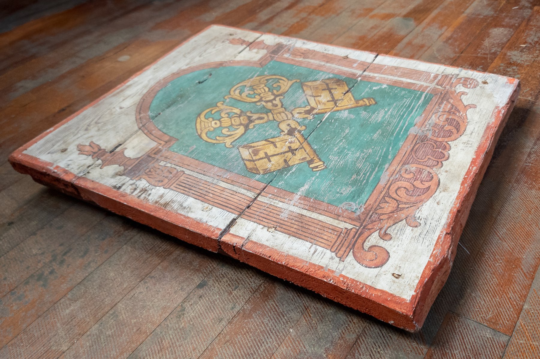 Antique Italian Painted Wood Banking Trade Sign with Crossed Keys for ...