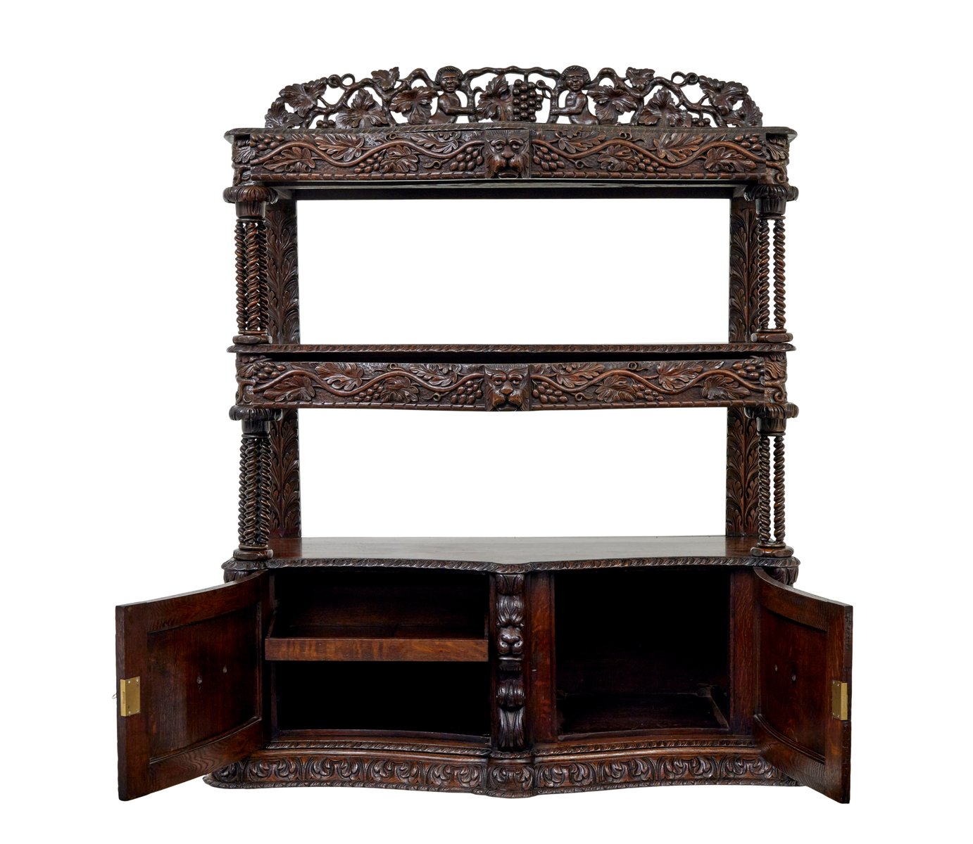 19th Century Profusely Carved Victorian Oak Buffet, 1870s for sale at ...
