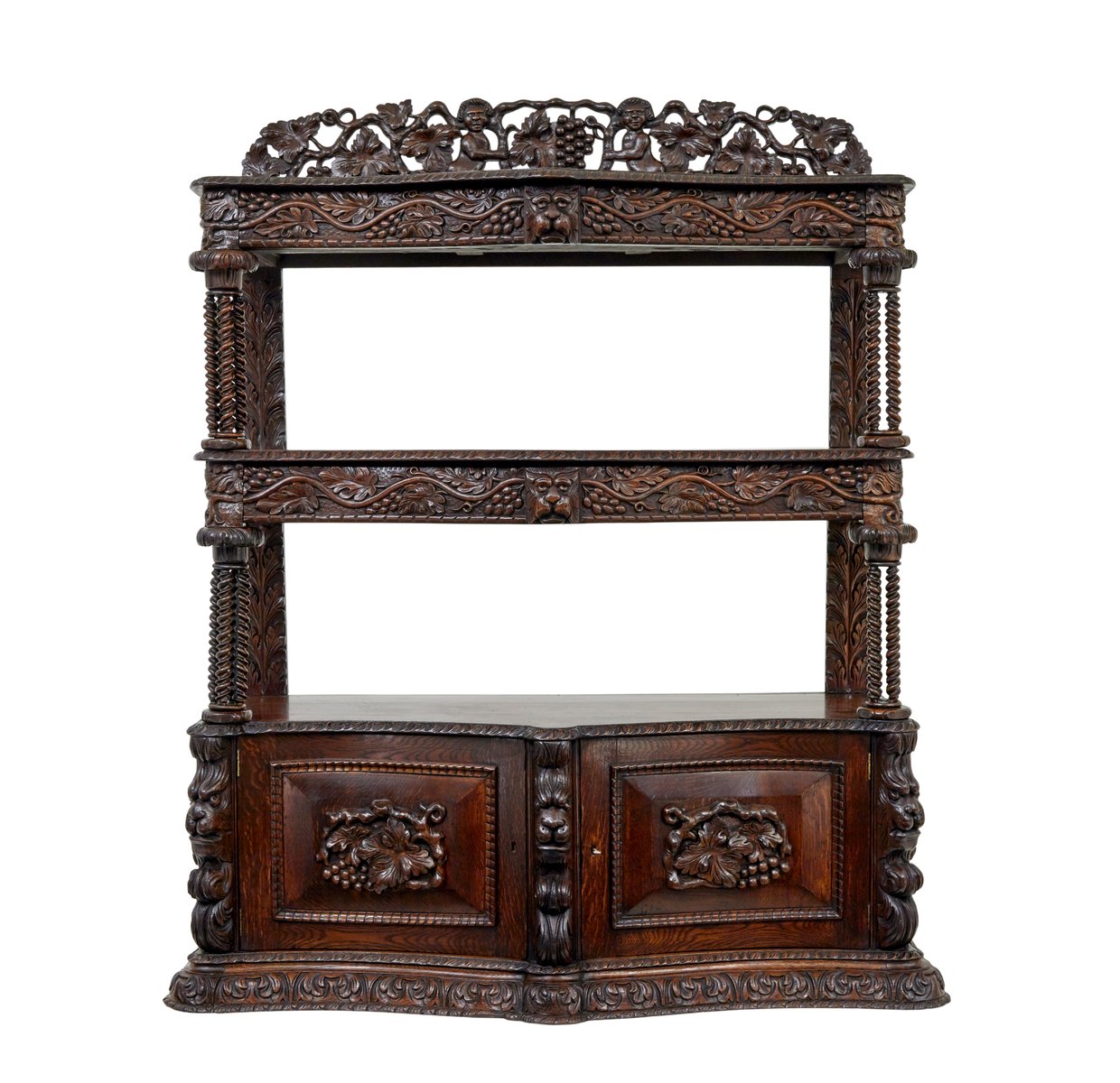19th Century Profusely Carved Victorian Oak Buffet, 1870s for sale at ...
