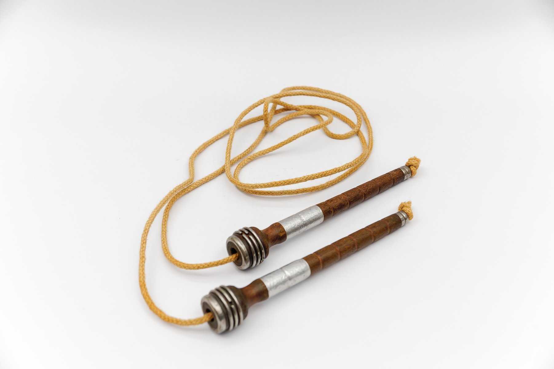 Art Deco Handmade Jumping Rope in Wood, Jute Cord and Aluminium, 1930s ...