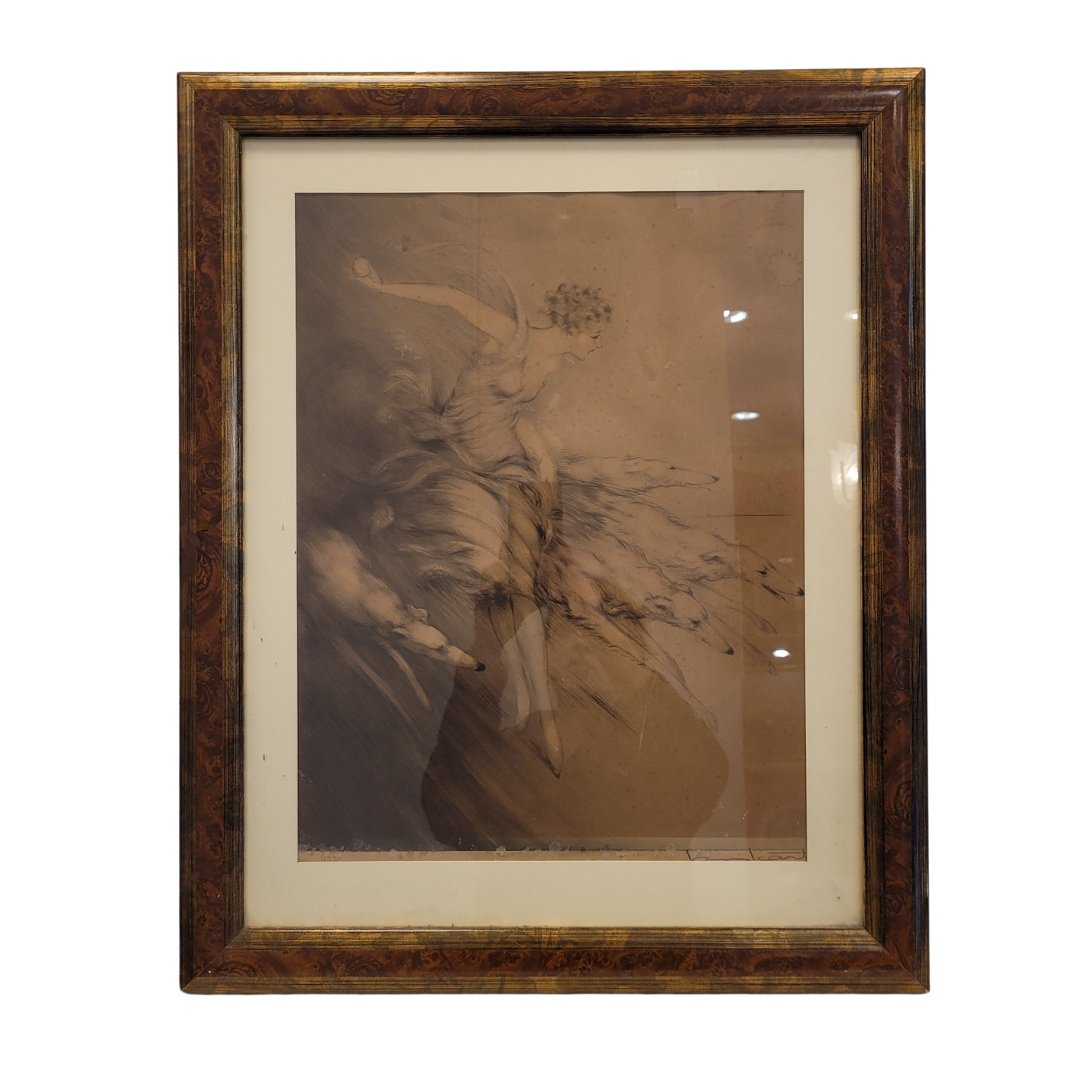Louis Icart, Young Man with Dogs, 20th Century, Engraving for sale at ...