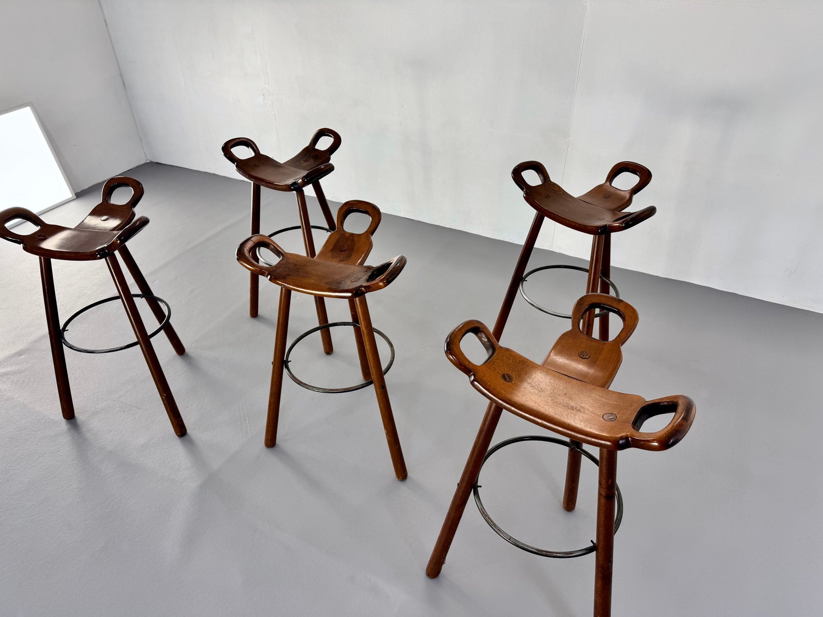 Mid-Century Modern Brutalist Marbella Stool in Oak for sale at Pamono