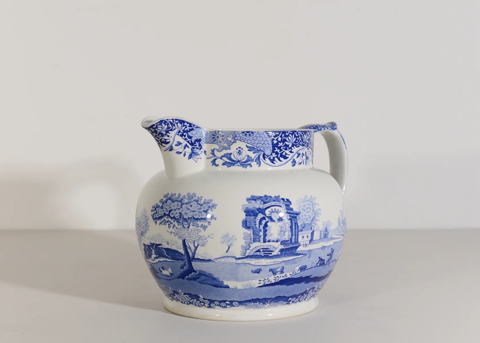 Large Italian Blue and White Spode Jug for sale at Pamono