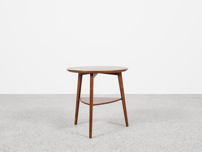 Mid-Century Danish Round Side Table in Teak attributed to Holger Georg ...