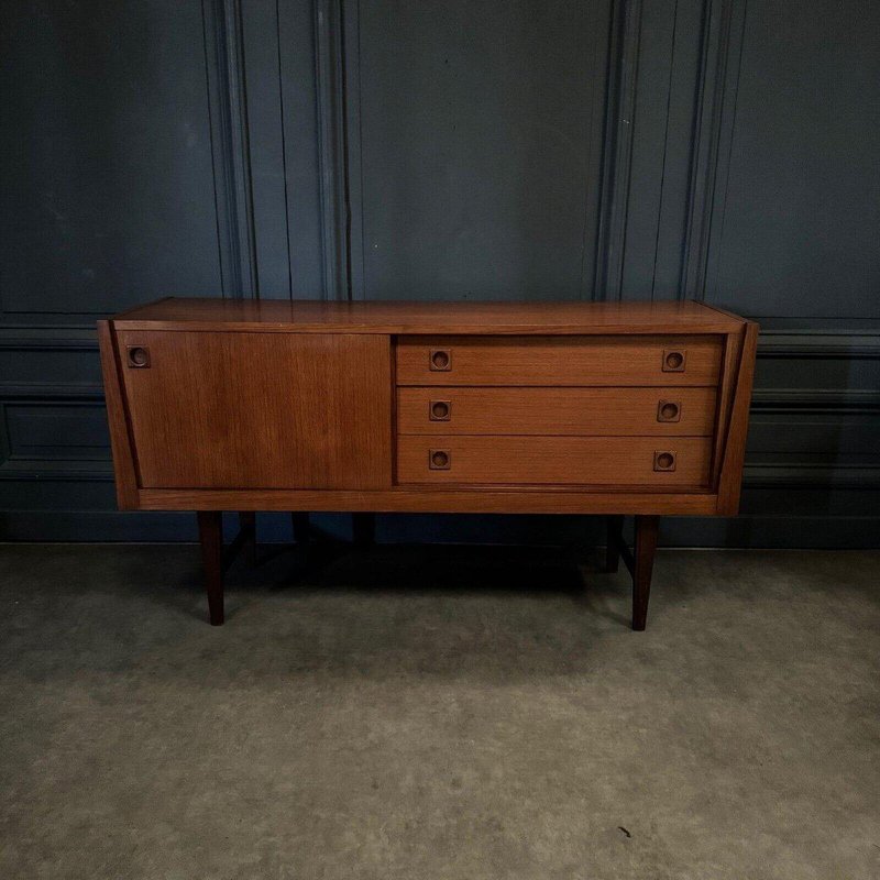 Small Scandinavian Teak Sideboard, 1960s for sale at Pamono