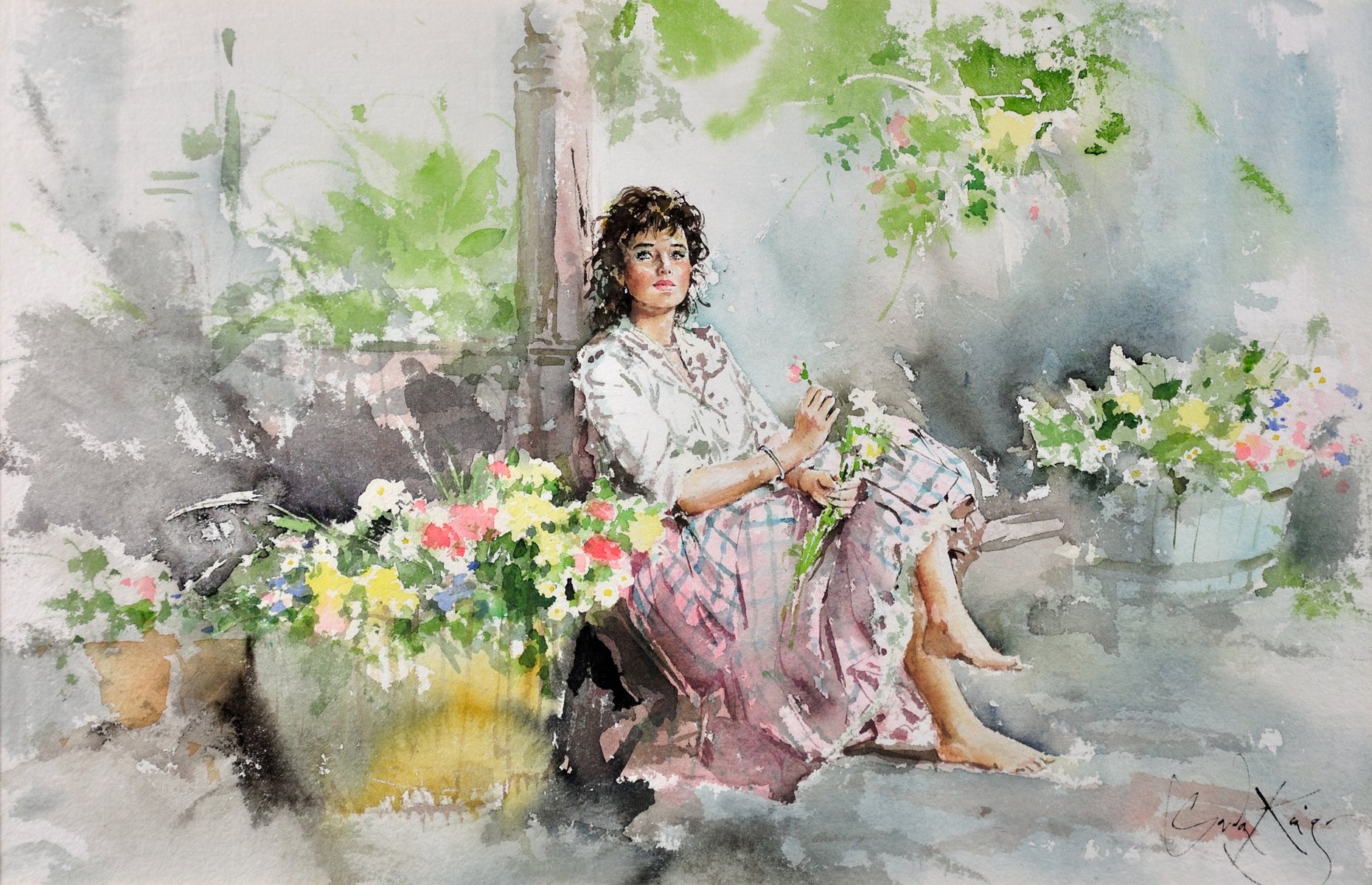Gordon King, Fond Memories, Original Watercolour, 20th Century for sale ...