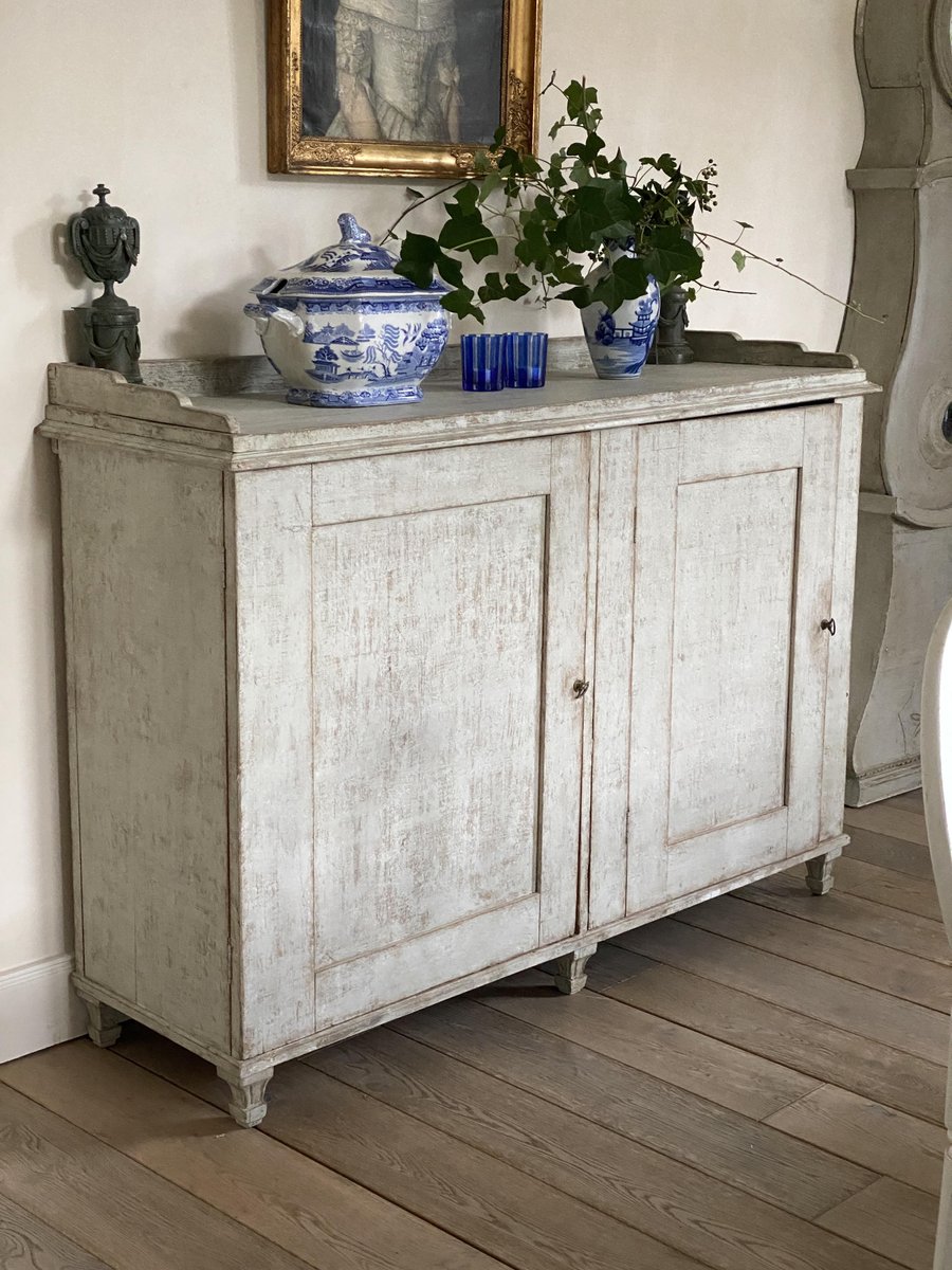 Gustavian Grey Sideboard, 1850s for sale at Pamono