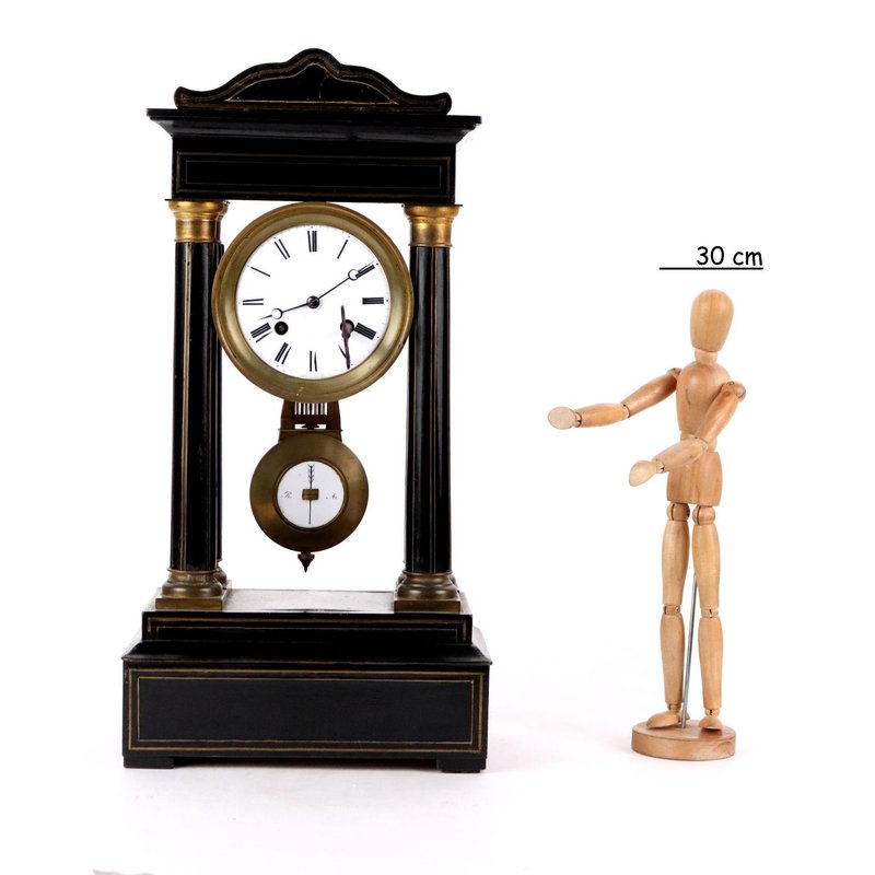 Wood & Gilt Bronze Temple Clock for sale at Pamono