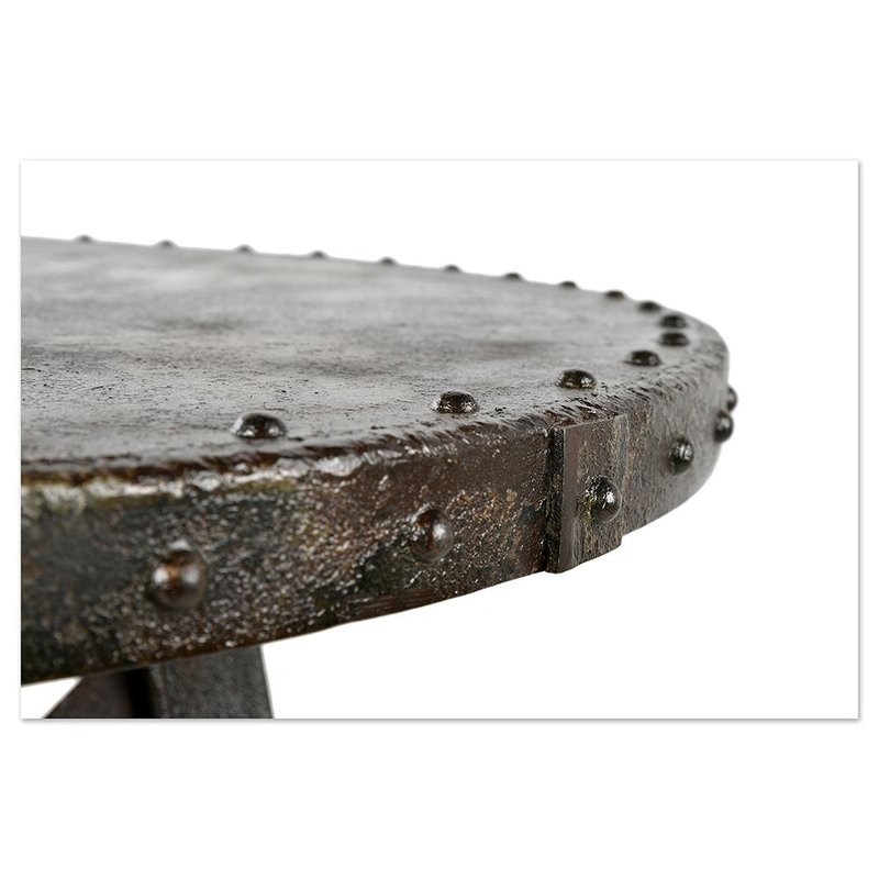Industrial Riveted Round Table for sale at Pamono