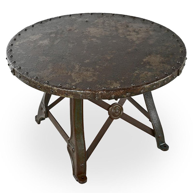 Industrial Riveted Round Table for sale at Pamono