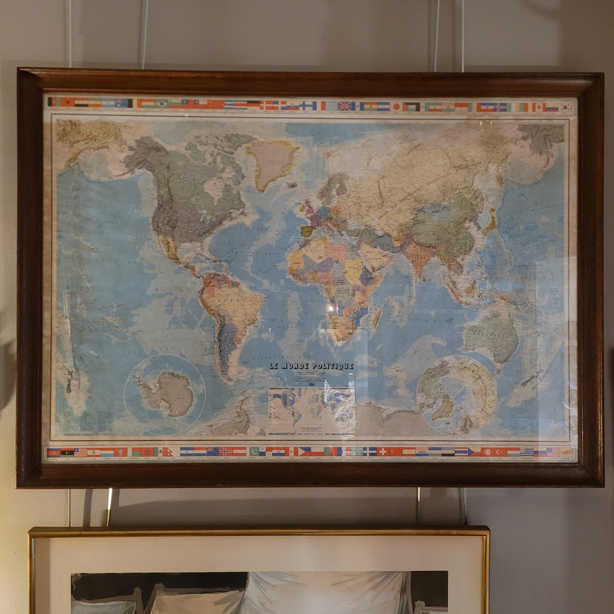 Planisphere Le Monde Politique Globe Map, National Geographic Institute ...